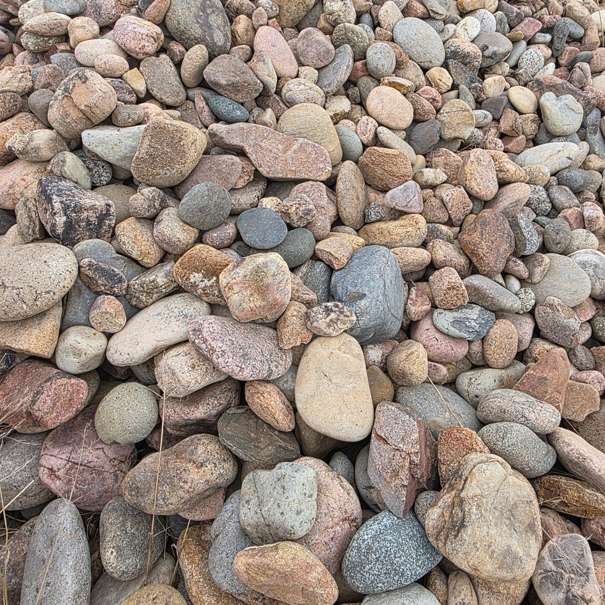 2-4 Grey Cobble River Rock - 1 Ton | Colorado Landscape Supply — CLS-SUPPLY
